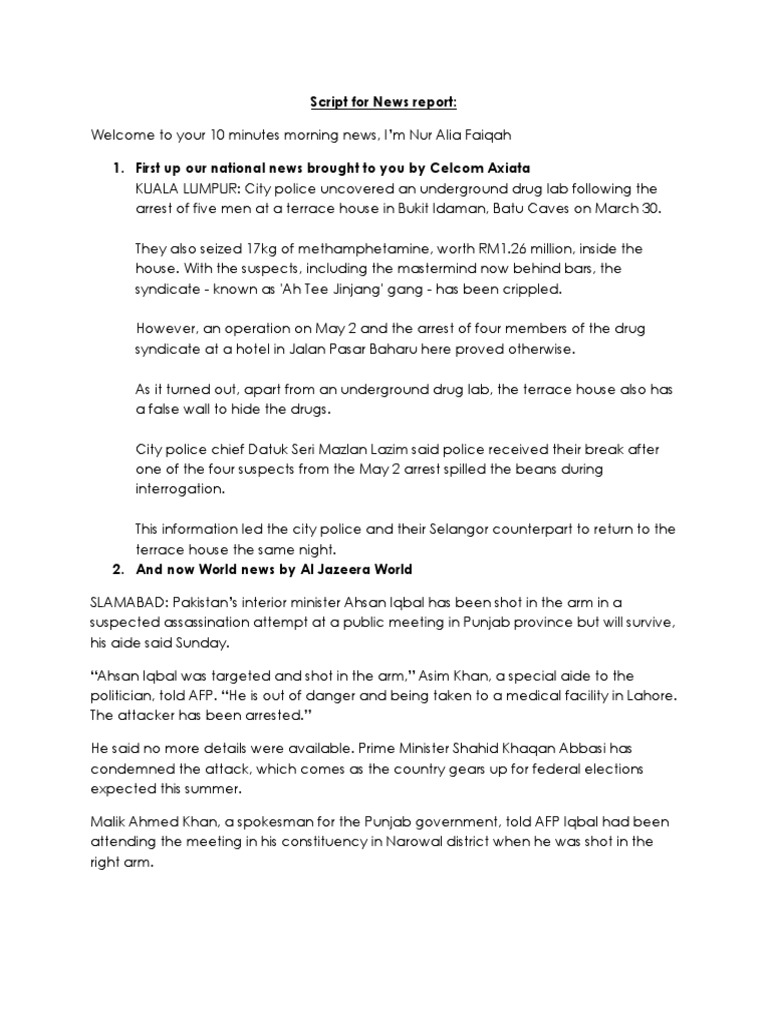 Script For News Report | PDF | Association Football Clubs | Association ...