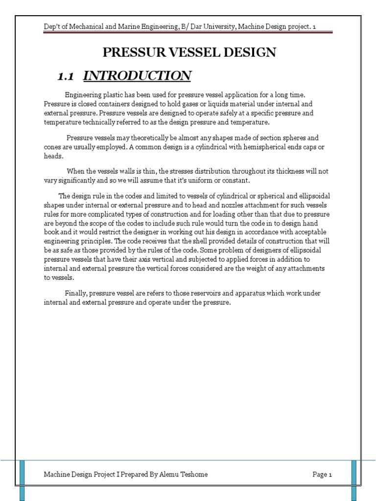 Project of Pressure Vessel | PDF | Screw | Stress (Mechanics)