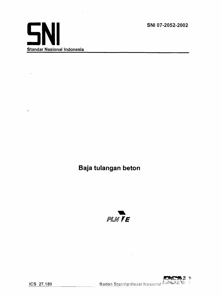 SNI Baja Tulangan Beton | PDF