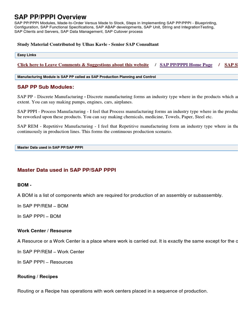 Sap Pp-Pppi Overview | PDF | Sap Se | Neumático