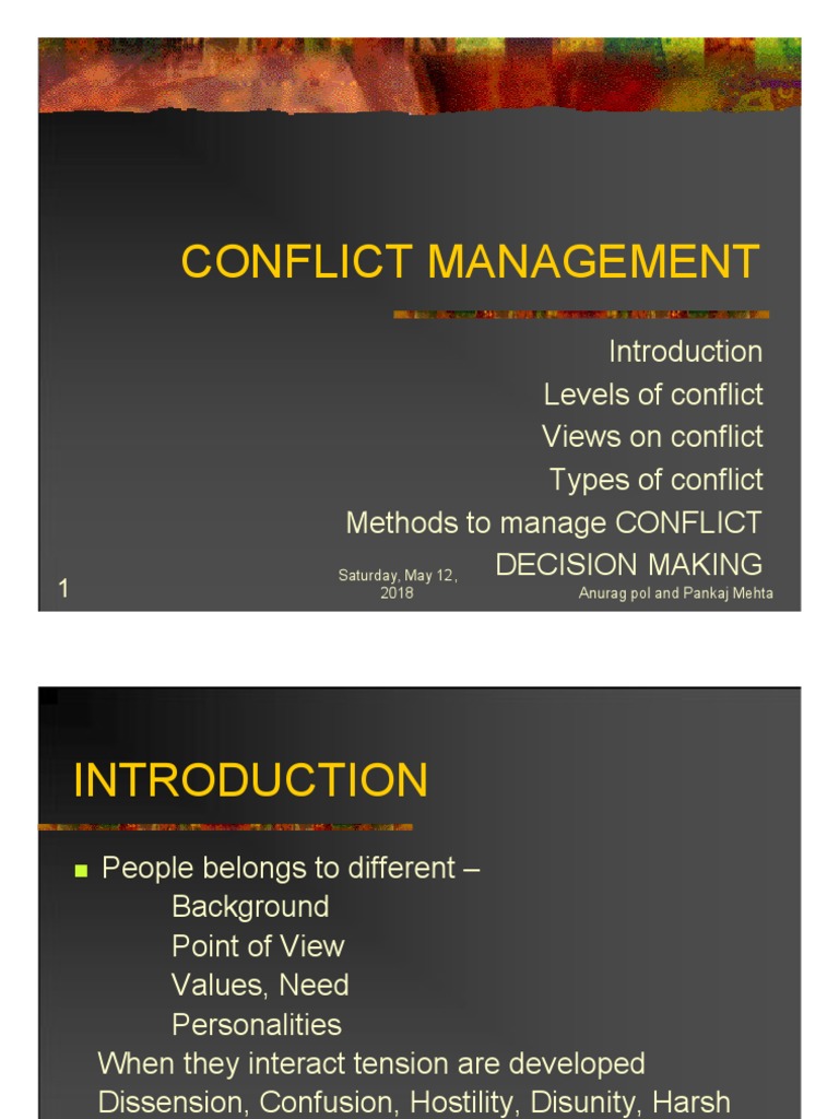 Conflict Management | PDF | Goal | Decision Making