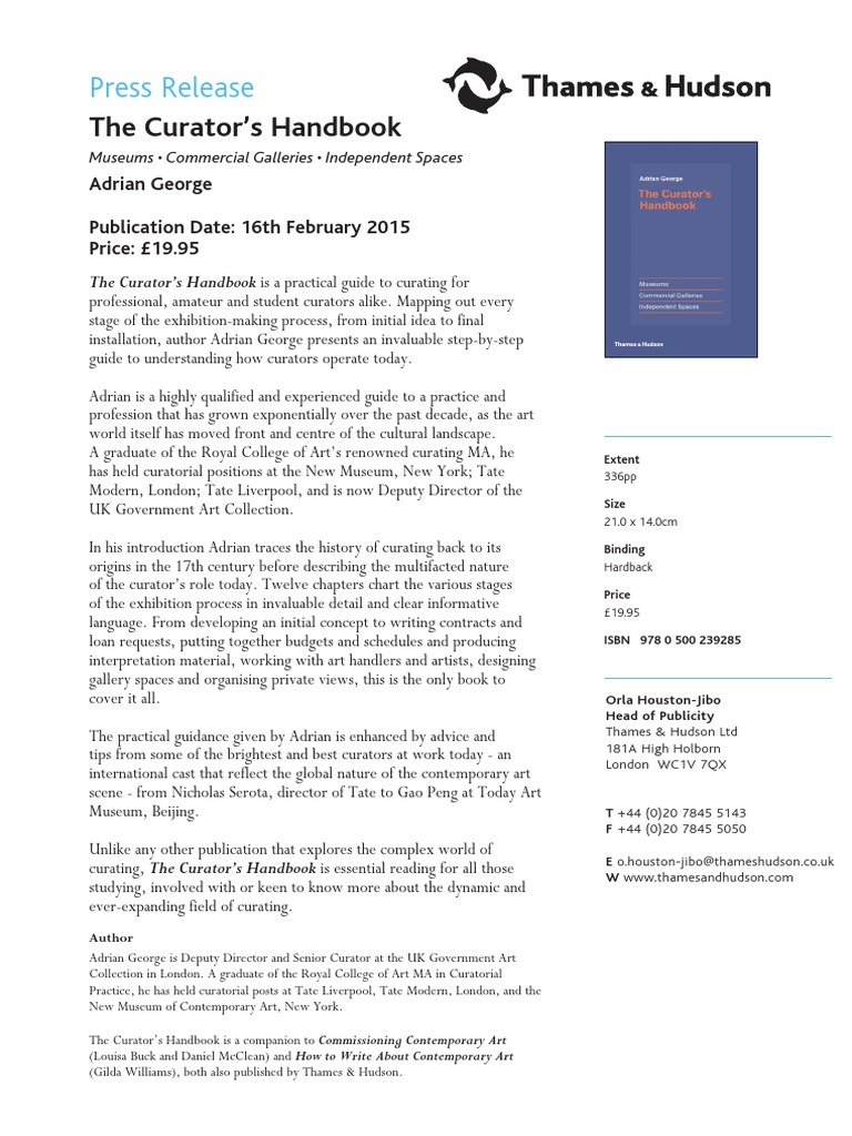 Curator's Handbook - Press Release | PDF | Curator | Museum