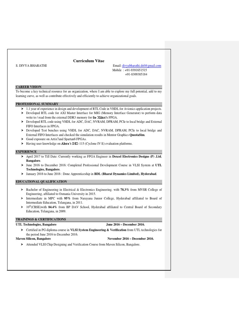 SDB CV | PDF | Field Programmable Gate Array | Vhdl