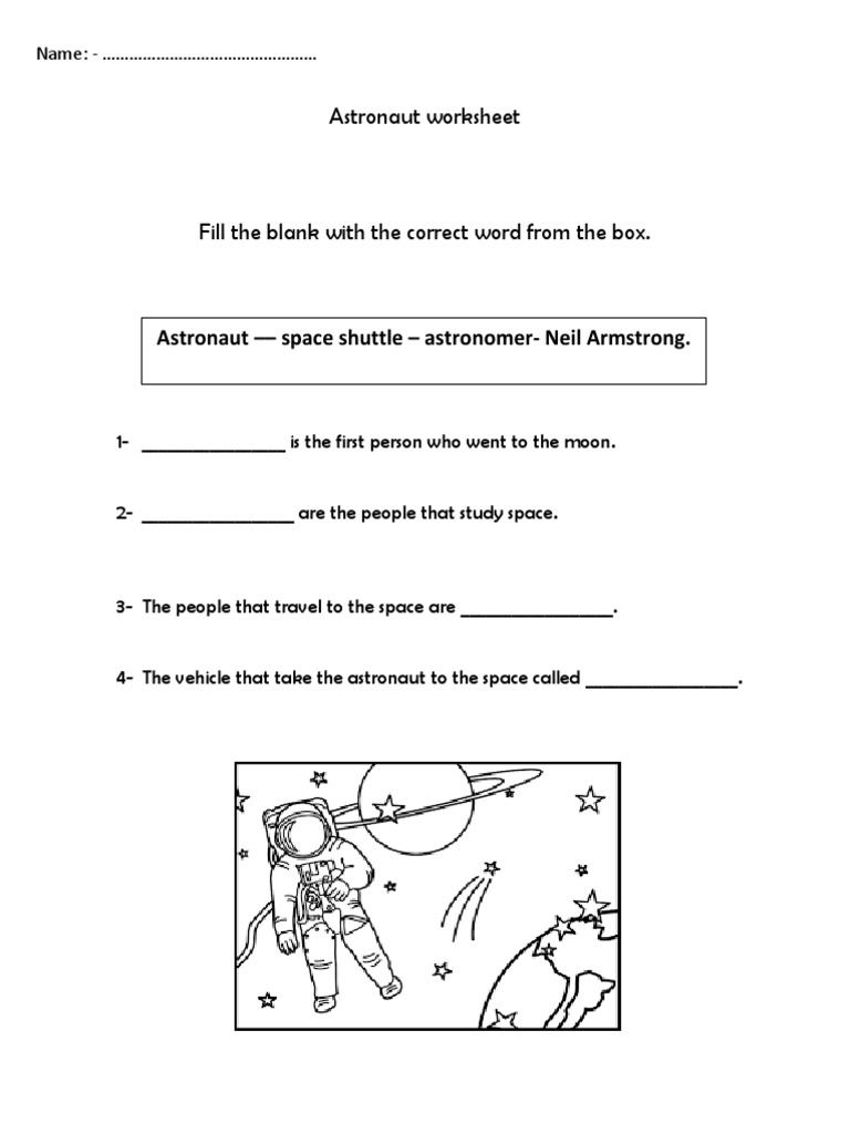 Astronaut Worksheet | PDF