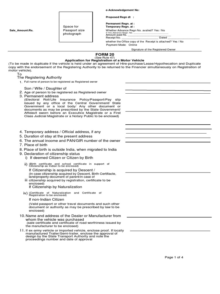 Form20 PDF | PDF | Semi Trailer Truck | Transport