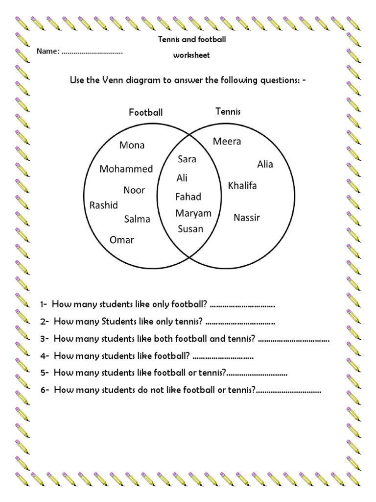 Venn Diagram Worksheet | PDF