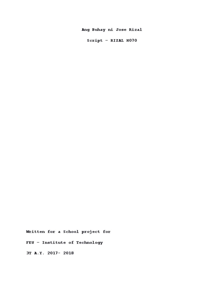 Compiled Script For Jose Rizal | PDF