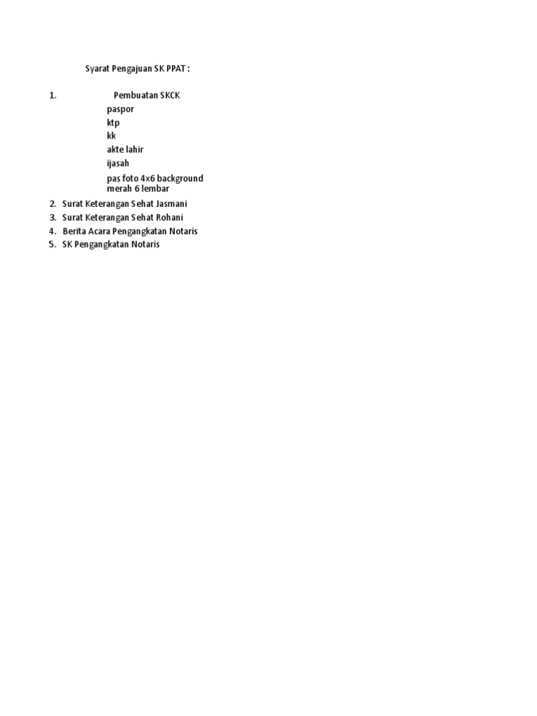 kELENGKAPAN DOKUMEN PENGANGKATAN PPAT | PDF