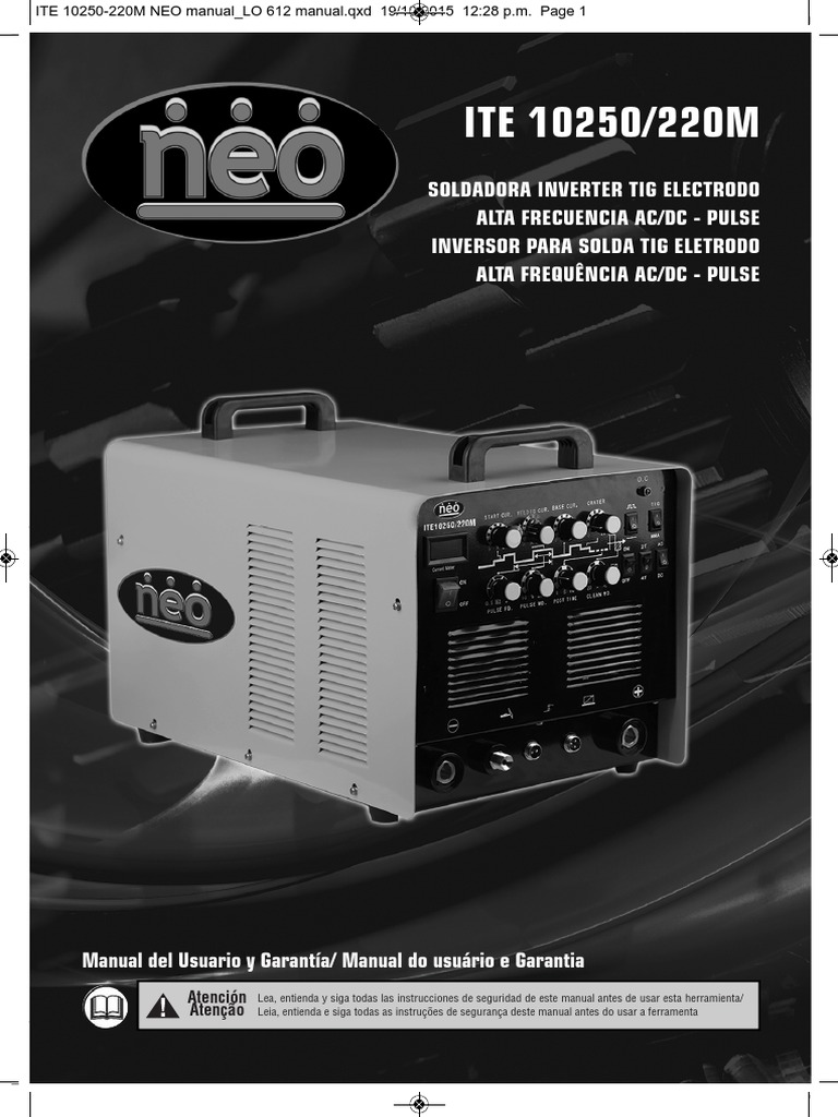 Ite 10250-220m Neo Manual | PDF | Soldadura | Construcción