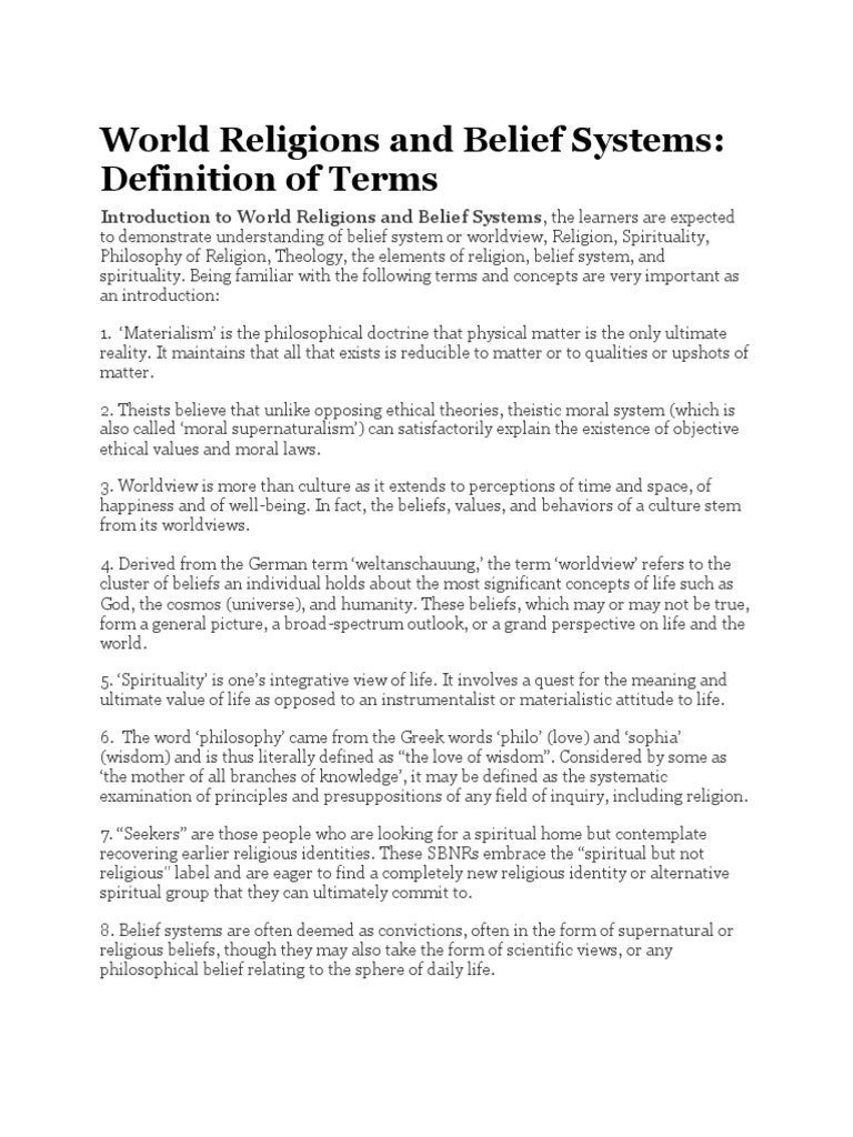 World Religions and Belief Systems Handouts | PDF | Abrahamic Religions ...