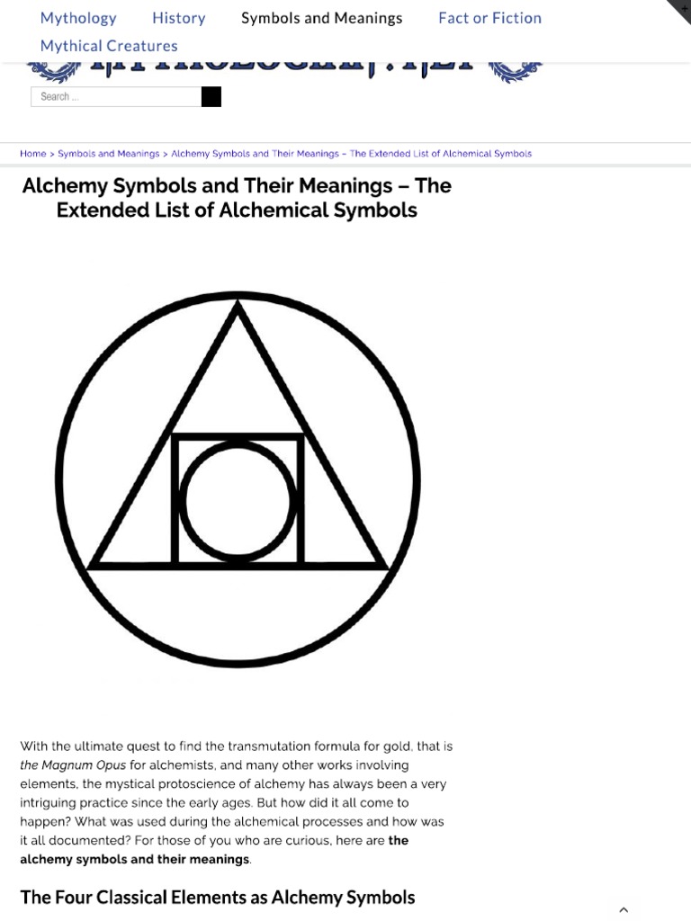 Alchemy Symbols Explained | PDF