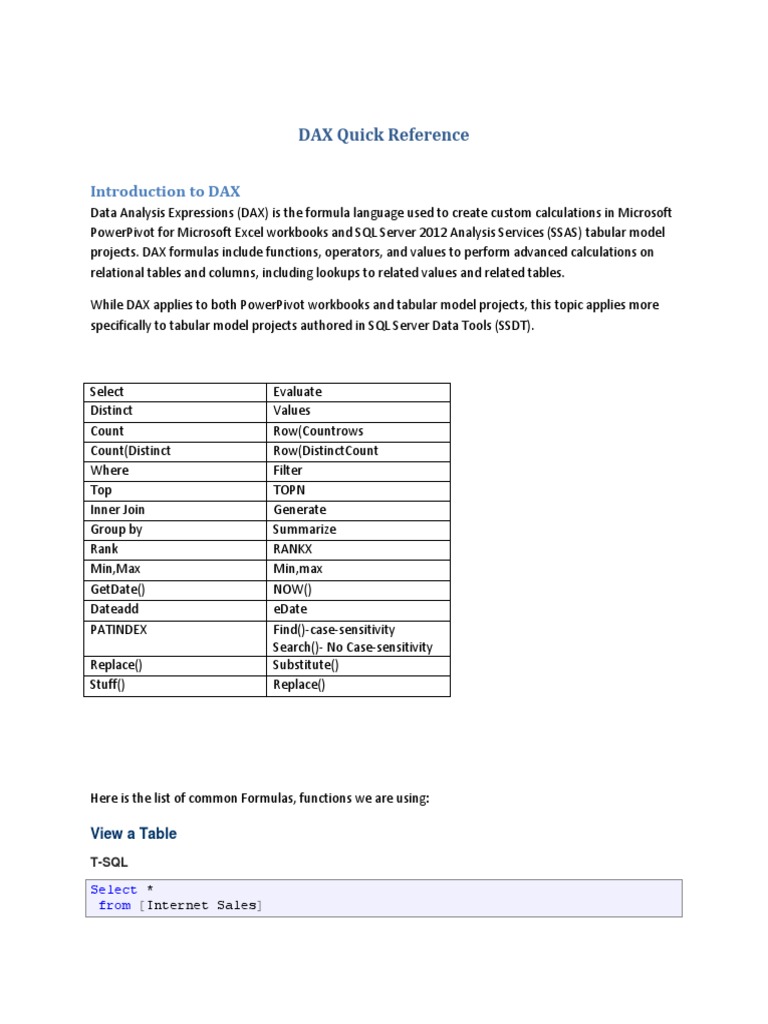 DAX Reference | PDF | Computer Data | Information Retrieval