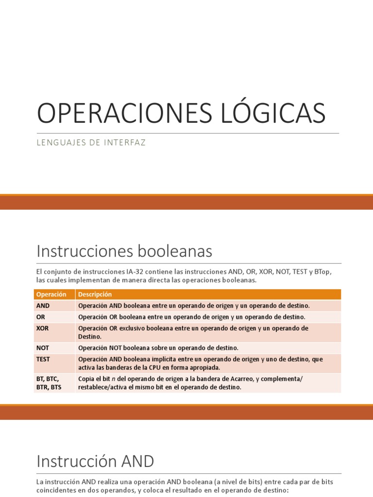 Operaciones Lógicas | PDF | Poco | Puerta lógica