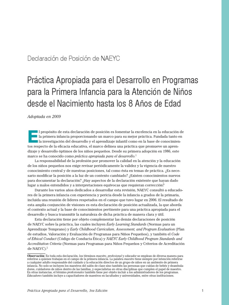 Spanish DAP Position Statement | PDF | Kindergarten | Decision Making