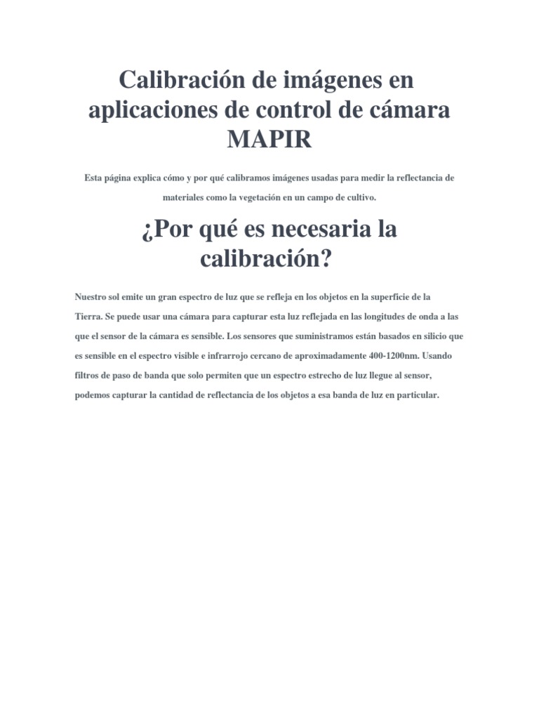 Calibración de Imágenes con MAPIR | PDF | Píxel | Formato de imagen sin ...