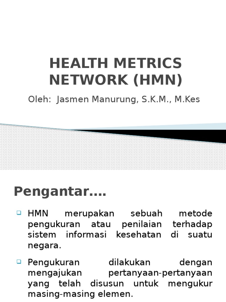 Health Metrics Network (HMN) | PDF | Wellness