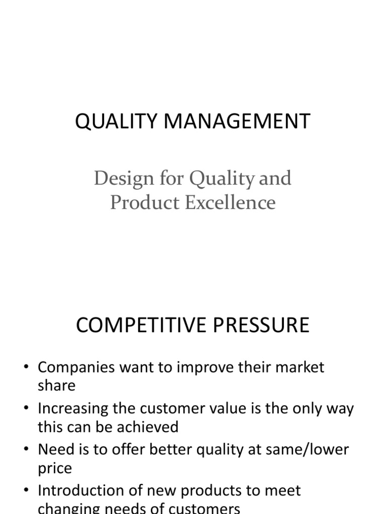 Quality & Product Excellence | PDF | Design For Six Sigma | Reliability ...