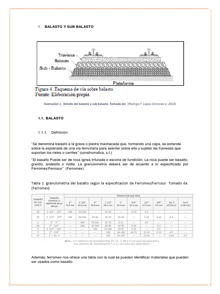 1balasto y Subbalasto | PDF | Ingeniero civil | Ingeniería de Edificación