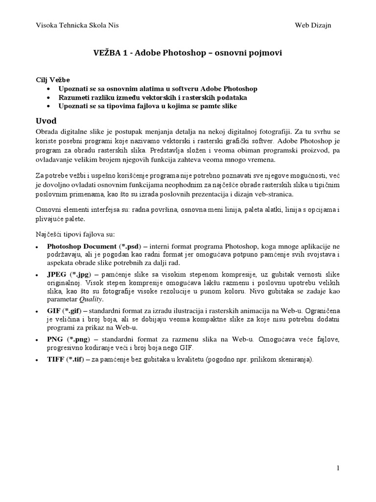 Vezba - 1 - Photoshop Uvod | PDF