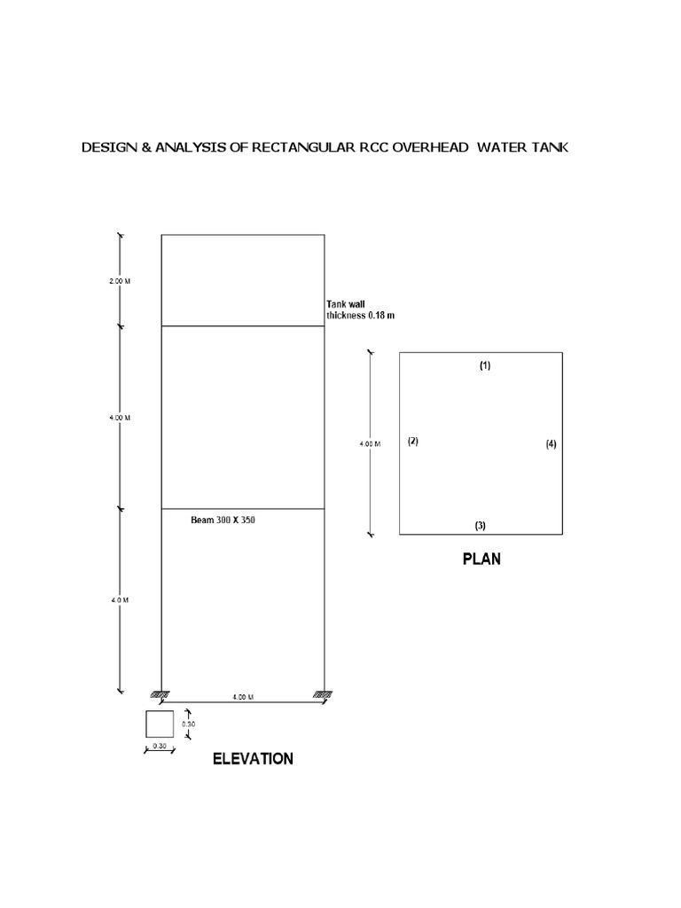 DESIGN & ANALYSIS OF RECTANGULAR RCC WATER TANK | PDF | Rectangle ...