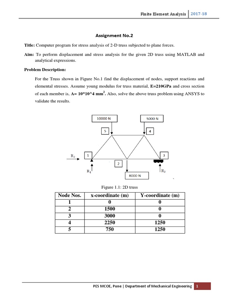 Fea Assignment 2 | PDF | Mechanical Engineering | Mathematical Analysis