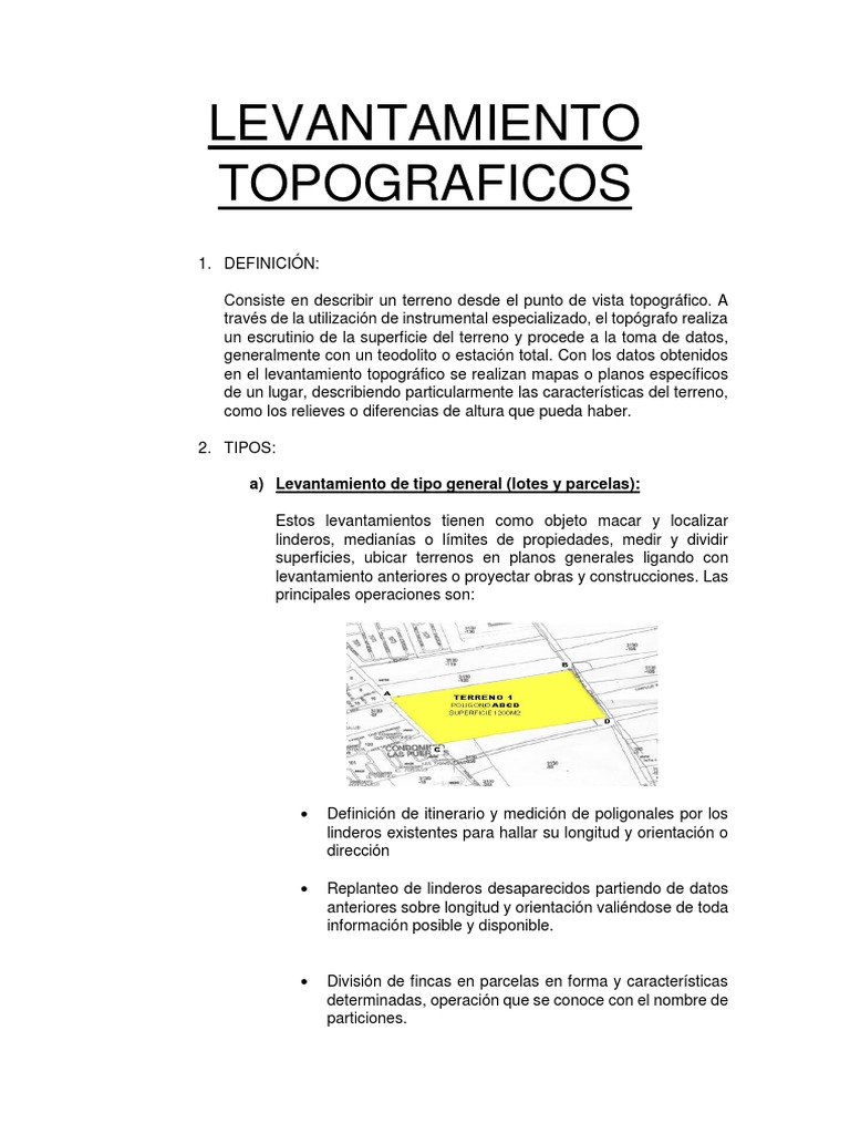 Definición y Tipos de Levantamiento Topográfico | PDF | Topografía | Naturaleza