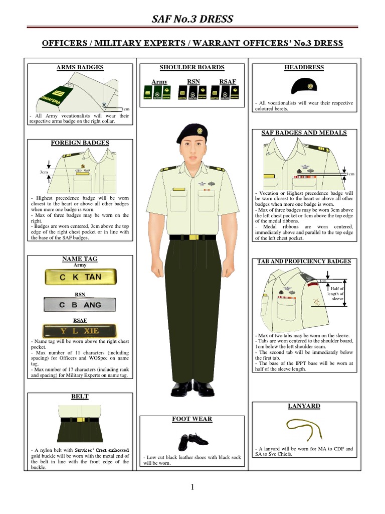 SAF+No3+Dress 9+mar+15 | PDF | Military Personal Equipment | Softlines ...