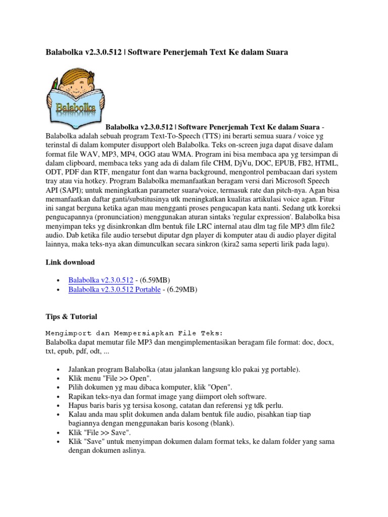 Tutorial Balabolka | PDF