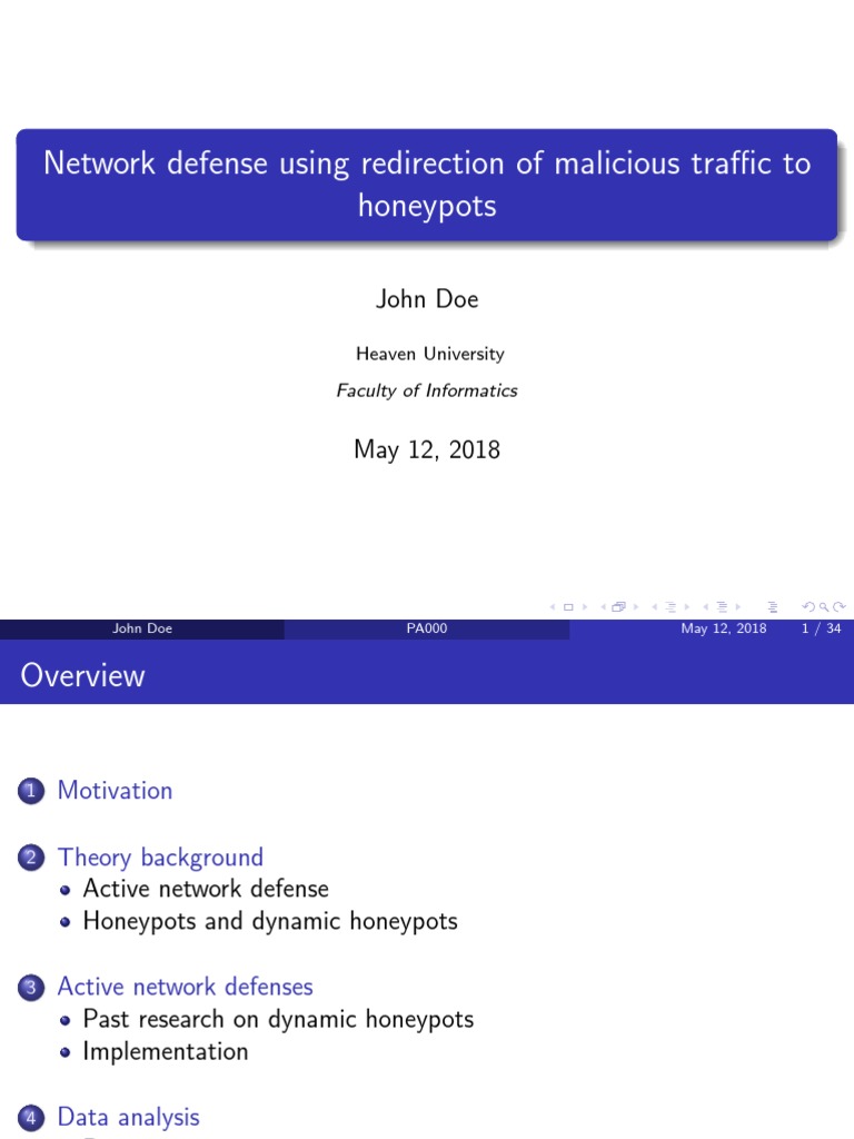 Network Defense Using Redirection of Malicious Traffic To Honeypots | PDF | Cluster Analysis ...
