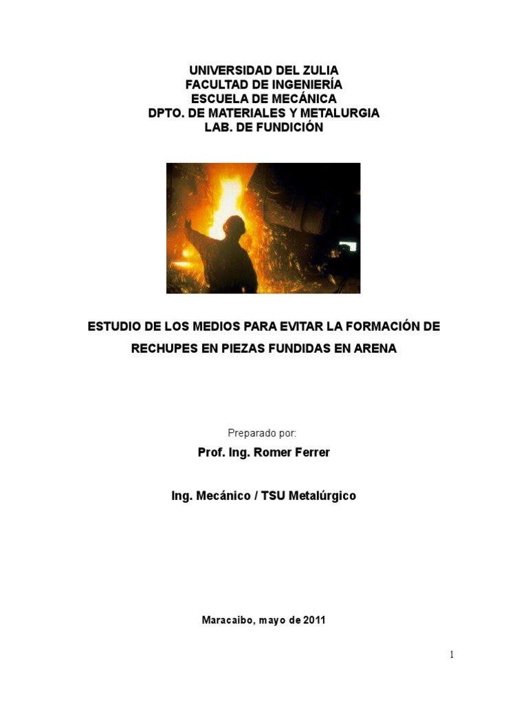 Medios para Evitar Rechupes | PDF | Aluminio | Rieles