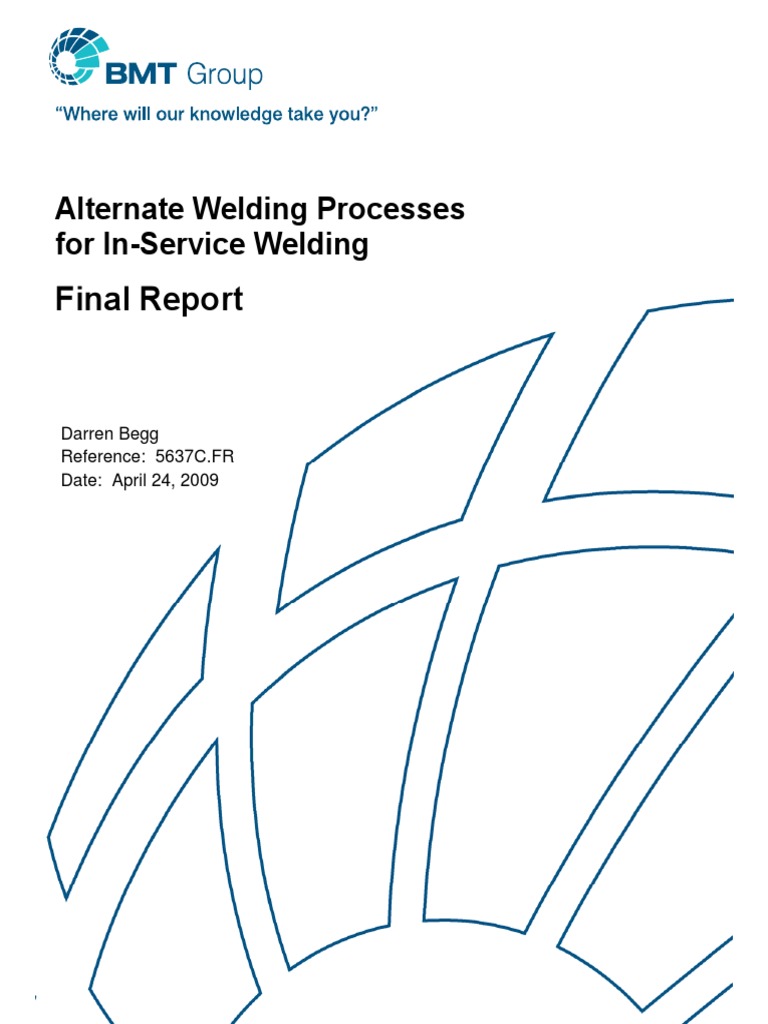 Alternate Welding Processes For In-Service Welding | PDF | Welding ...