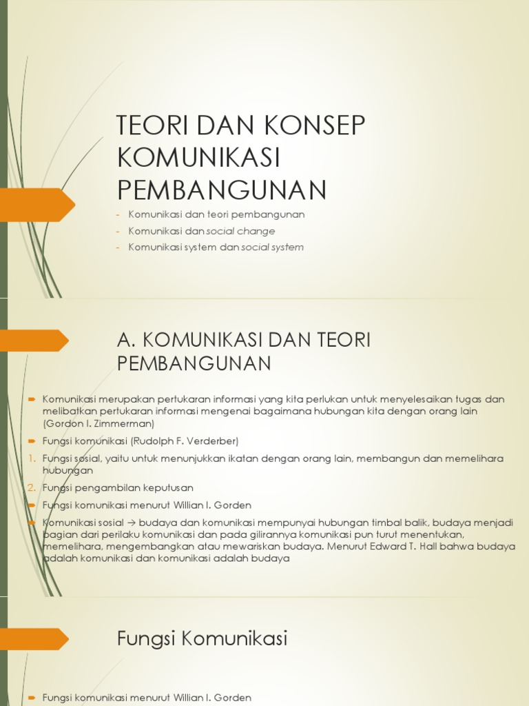 Teori Dan Konsep Komunikasi Pembangunan | PDF | Politik
