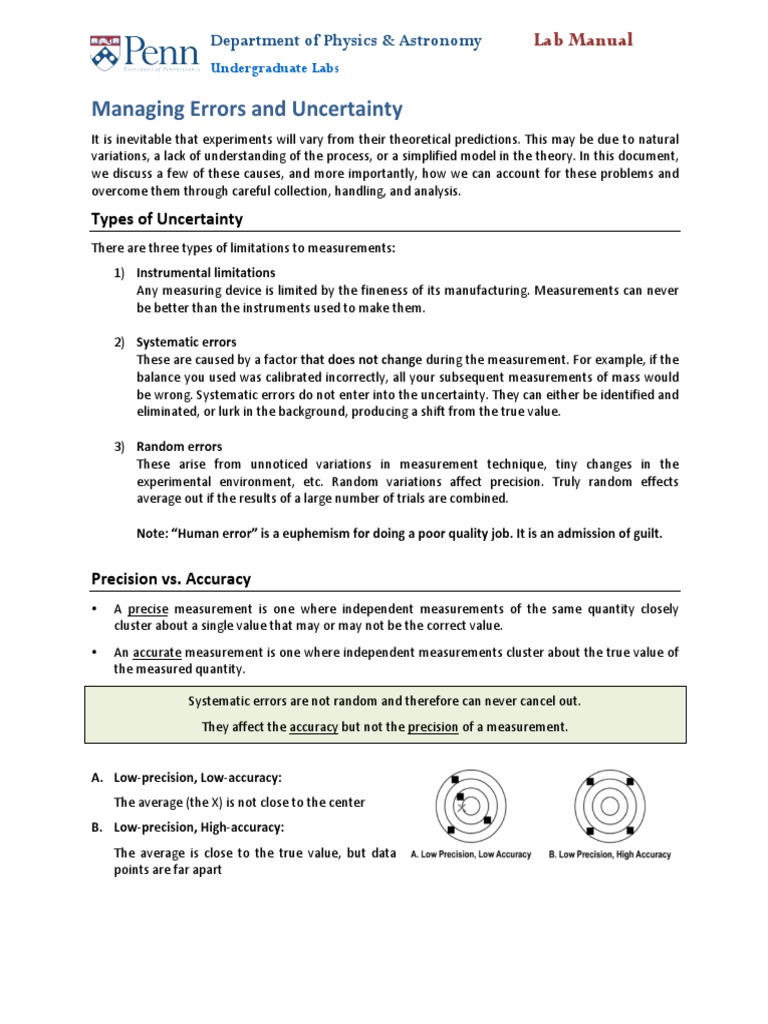 Managing Errors and Uncertainty | PDF | Significant Figures | Observational Error