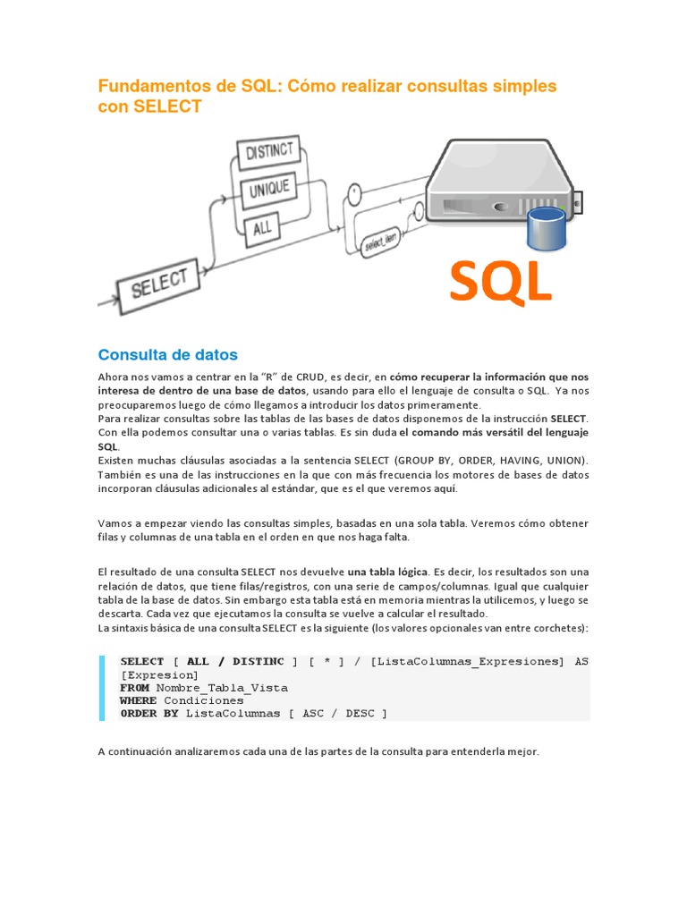 Consulta SQL1 | PDF | SQL | Tabla (base de datos)