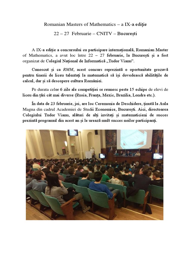 Romanian Math Contest 2023 Highlights | PDF