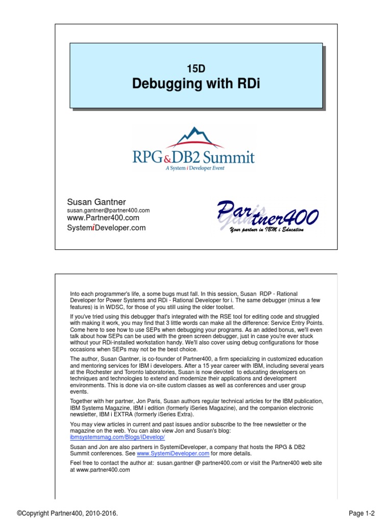15D - Debugging With RDi | PDF | Debugging | Computer Program