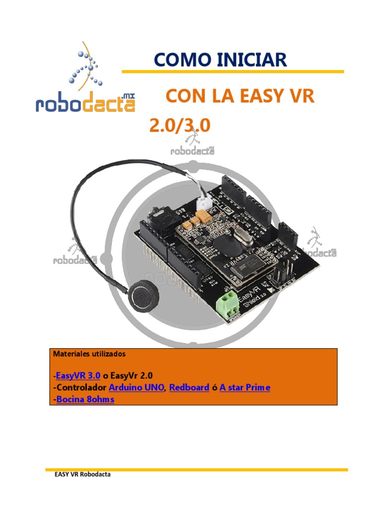Como Utilizar La EASYVR | PDF | Arduino | Entorno de desarrollo integrado