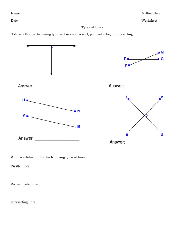 Types of Lines | PDF | Geometry | Teaching Mathematics