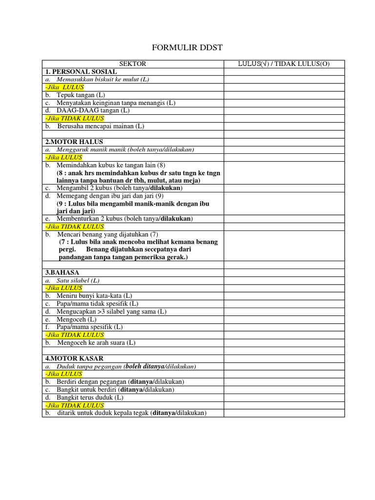 Formulir Ddst Pdf