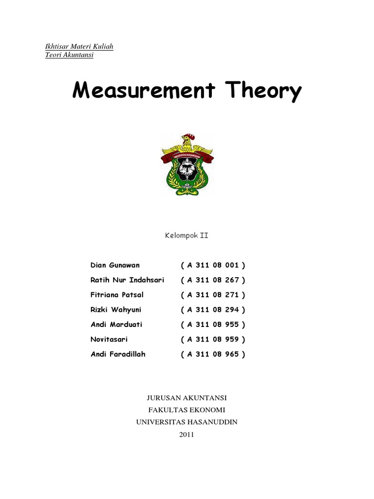 Measurement Theory and Accounting Scales: An Analysis of the Key ...