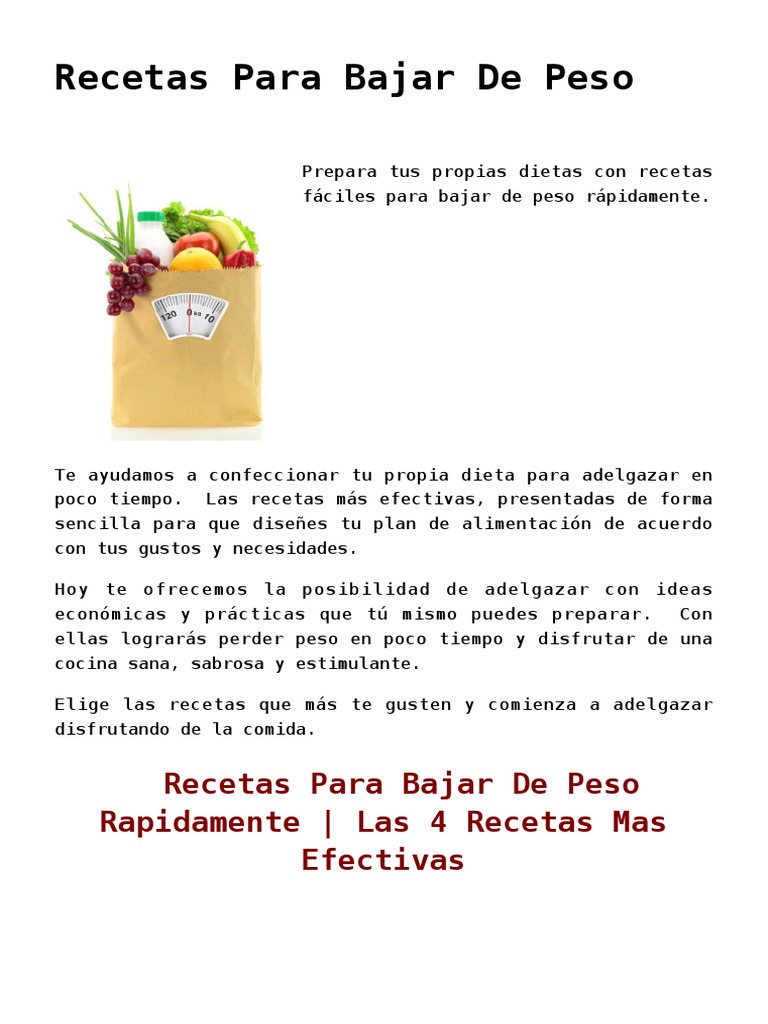 Recetas para Bajar de Peso | PDF | Vegetales | Alimentos