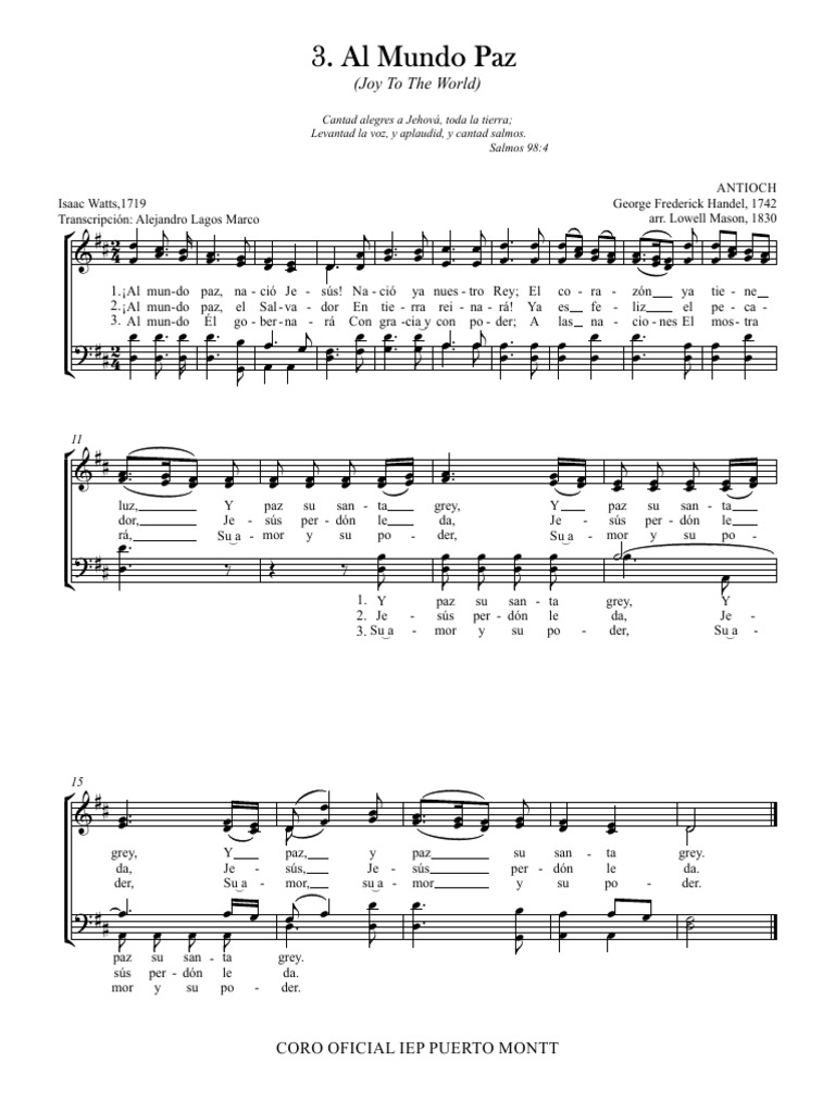 Al Mundo Paz - Partitura Completa | PDF