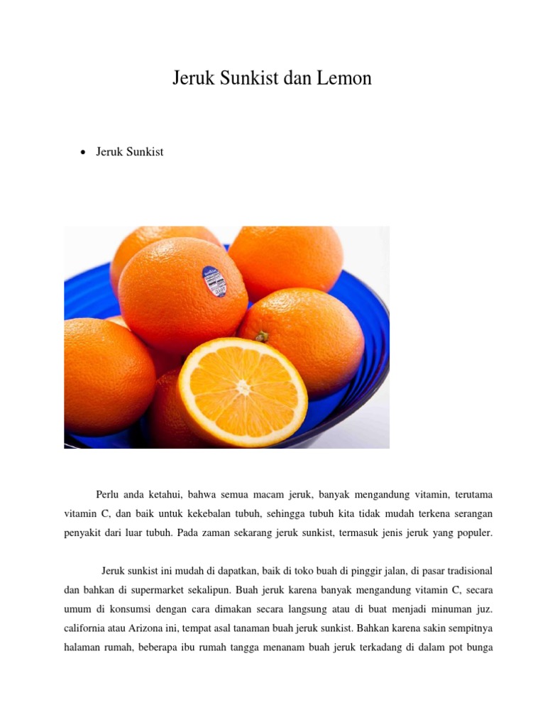 Jeruk Sunkist Dan Lemon | PDF