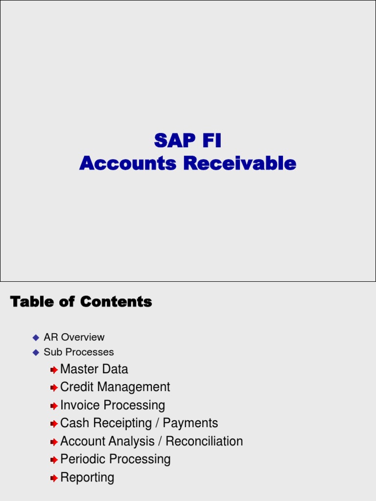 Sap Fi Accounts Receivable | PDF | Cheque | Debits And Credits
