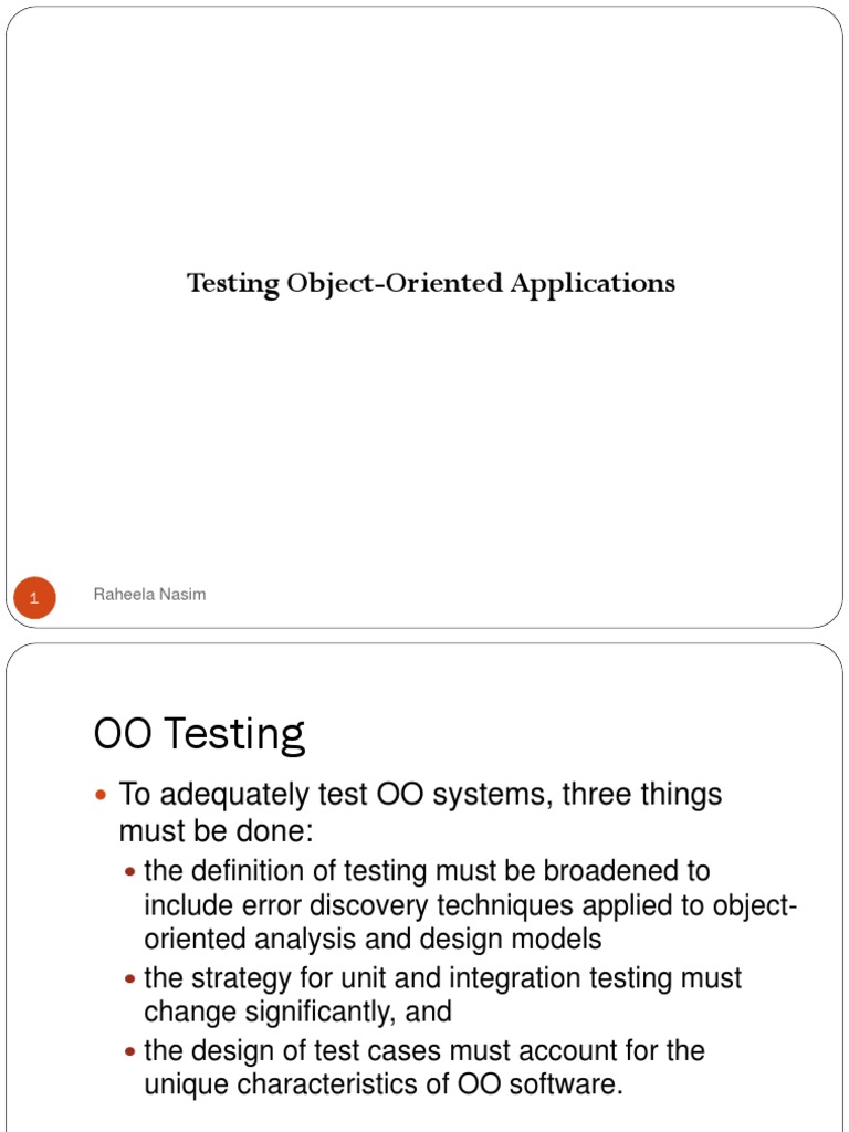 Testing Strategies for Object-Oriented Applications | PDF | Class ...