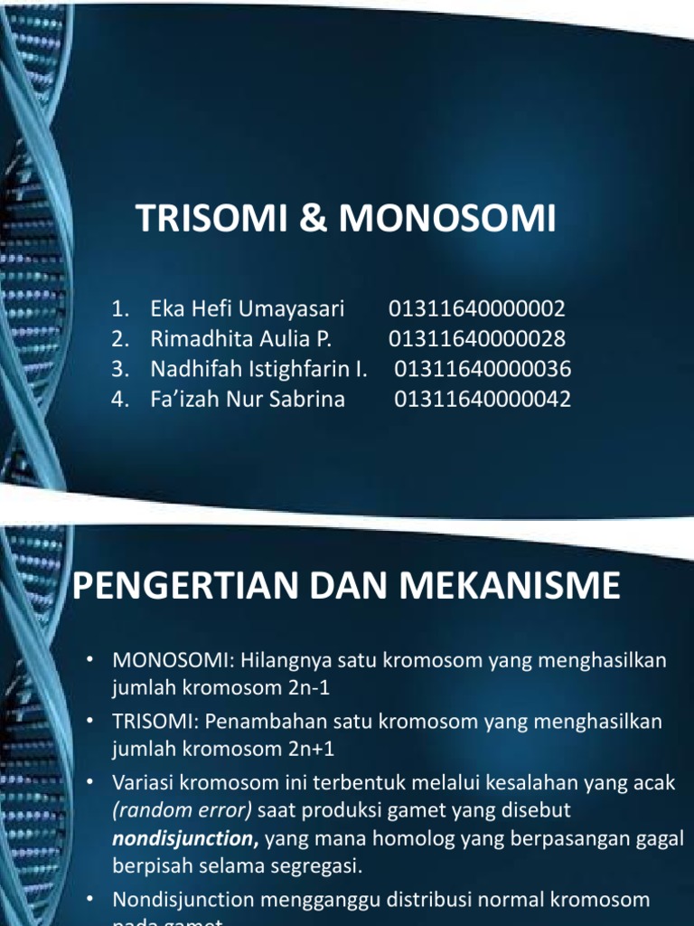Trisomi & Monosomi Kel. 3 | PDF