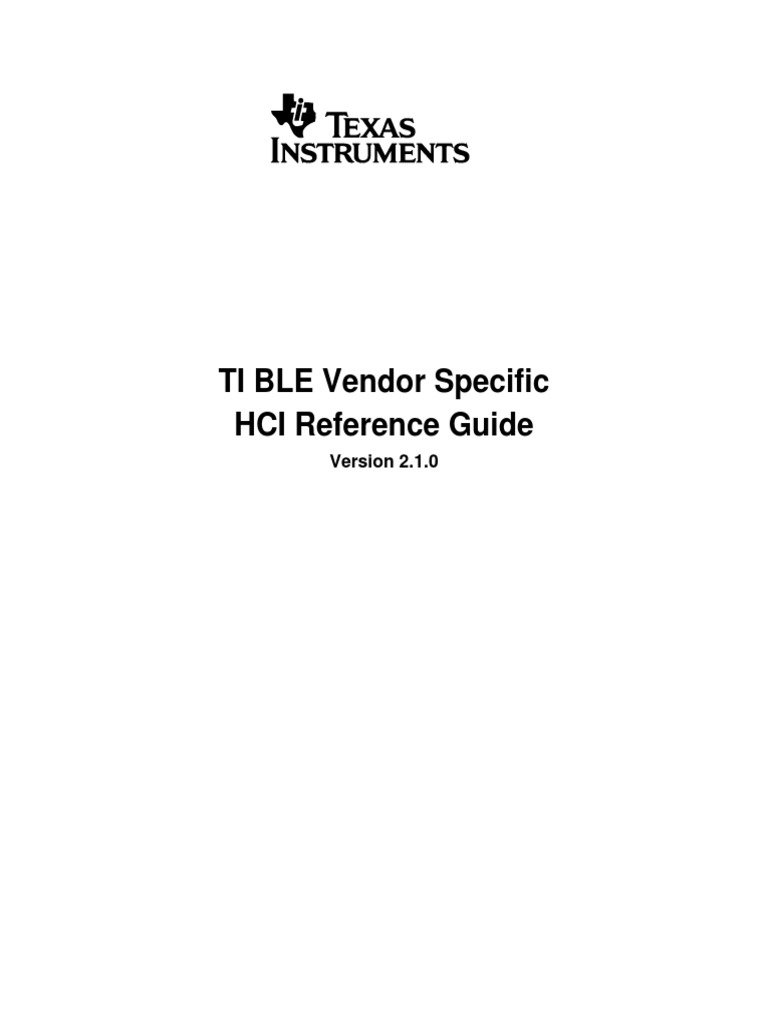 0363.TI BLE Vendor Specific HCI Guide PDF | PDF | Bluetooth | Network ...