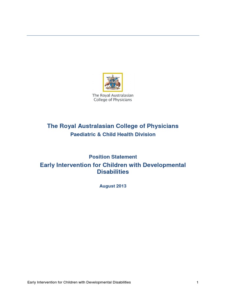 Early Intervention For Children With Developmental Disabilities | PDF ...