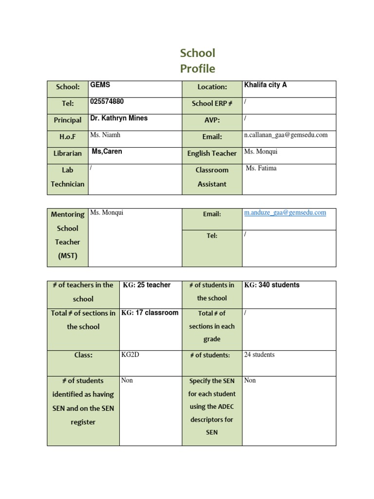 GEMS School Profile Overview | PDF