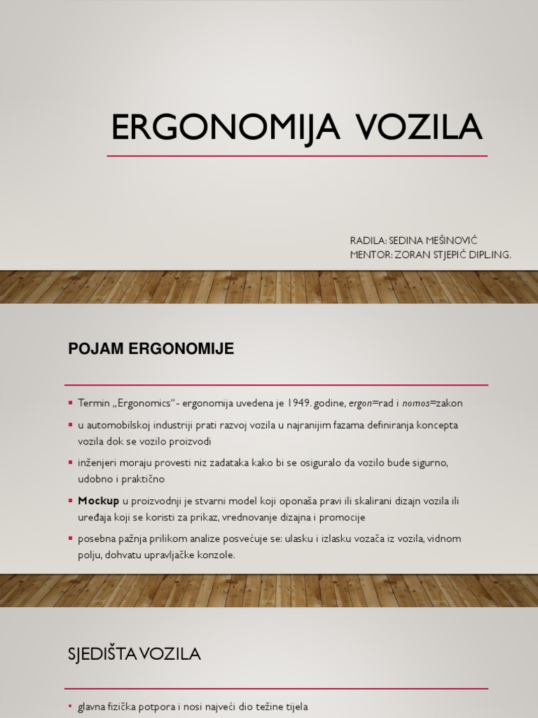 Ergonomija Vozila | PDF
